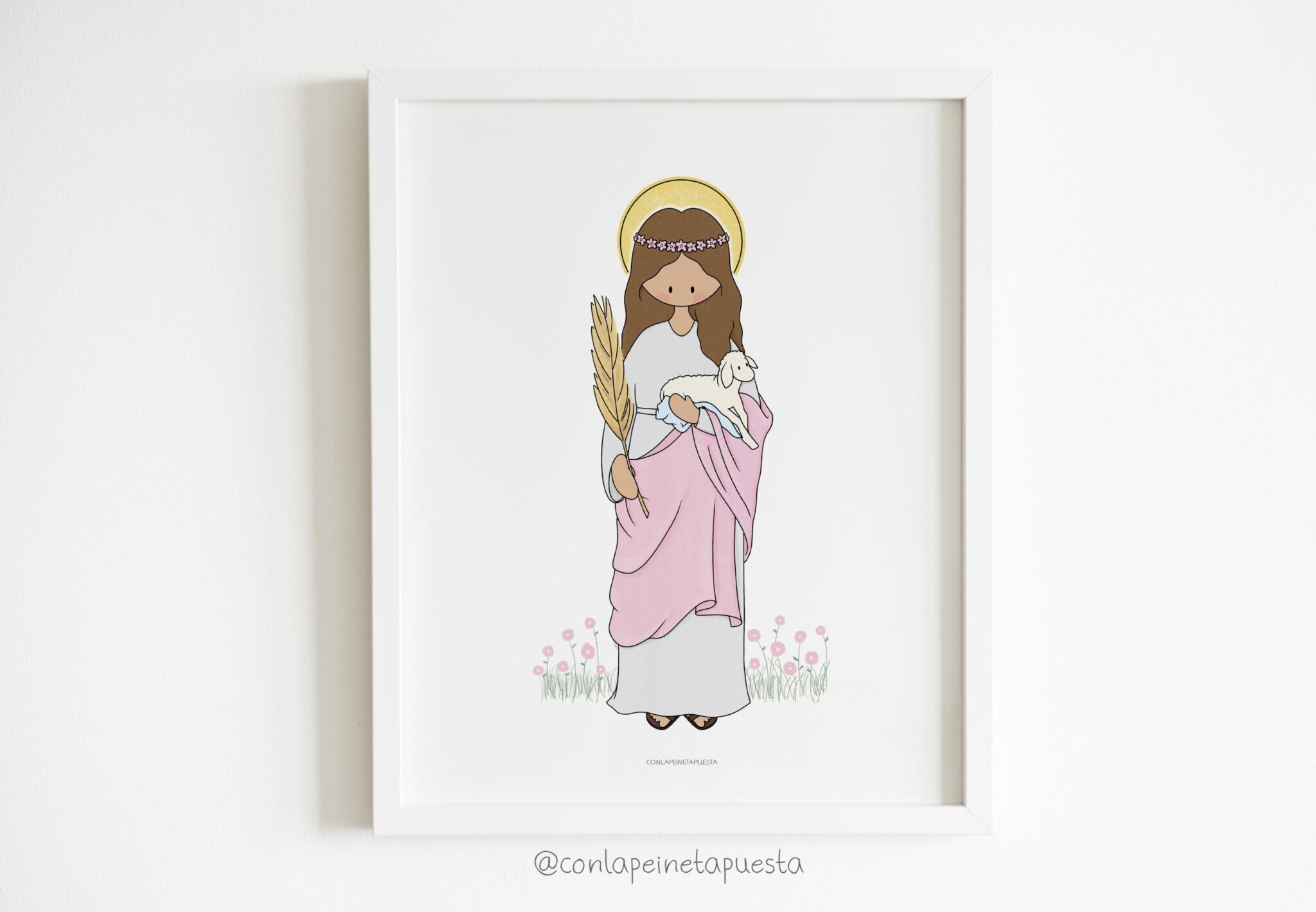 Lámina/Cuadro Santa Inés - Con la Peineta Puesta